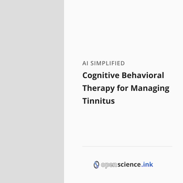 Cognitive Behavioral Therapy for Managing Tinnitus | studies, simplified