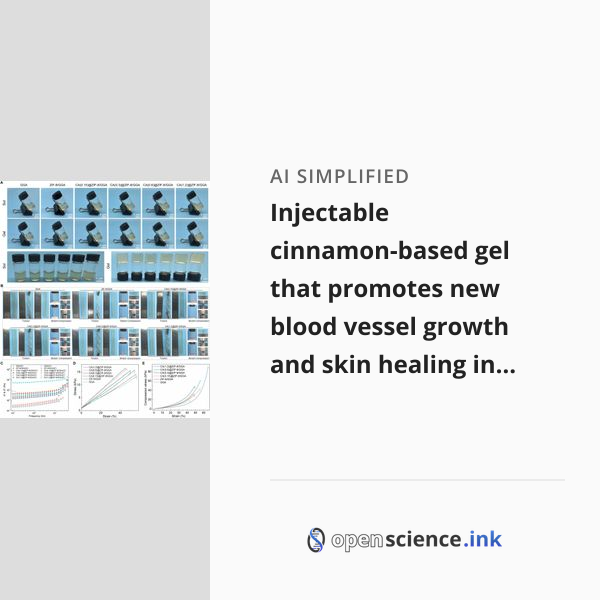 Injectable cinnamon-based gel that promotes new blood vessel growth and ...