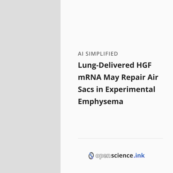Lung-Delivered HGF mRNA May Repair Air Sacs in Experimental Emphysema ...