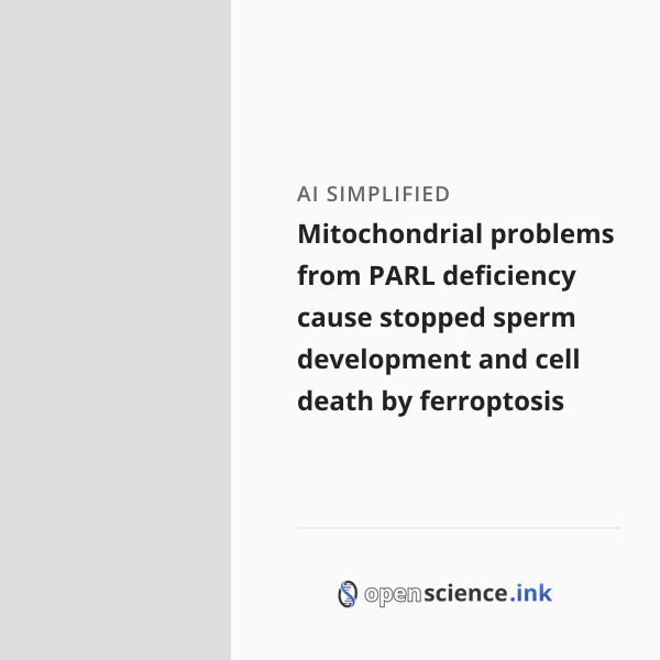 Mitochondrial problems from PARL deficiency cause stopped sperm ...
