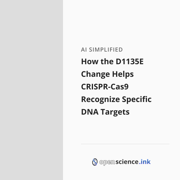 How the D1135E Change Helps CRISPR-Cas9 Recognize Specific DNA Targets ...
