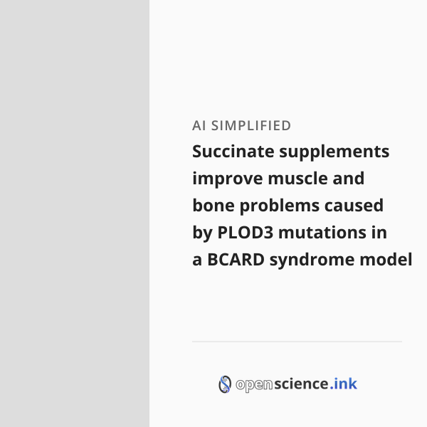 Succinate supplements improve muscle and bone problems caused by PLOD3 ...
