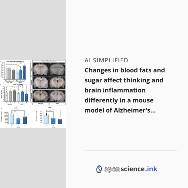 Changes in blood fats and sugar affect thinking and brain inflammation ...